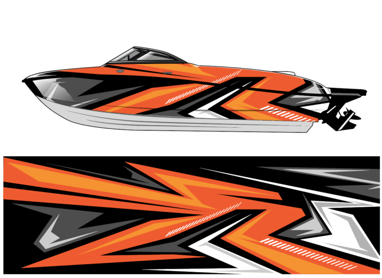 Vector Vehicle Wrap Design - Boat Wrap design