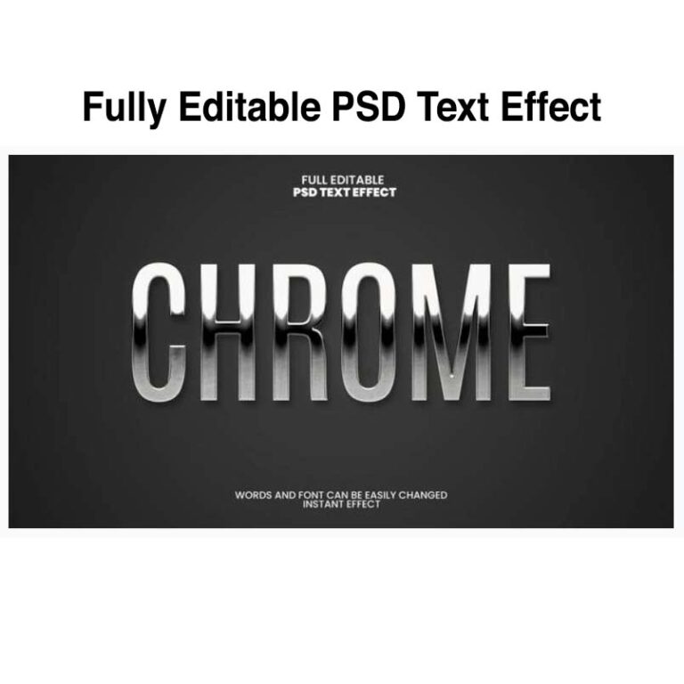 Chrome text effect - PSD photoshop file | Graphics To Grab