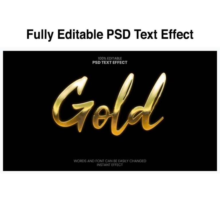Gold text effect - PSD photoshop file | Graphics To Grab