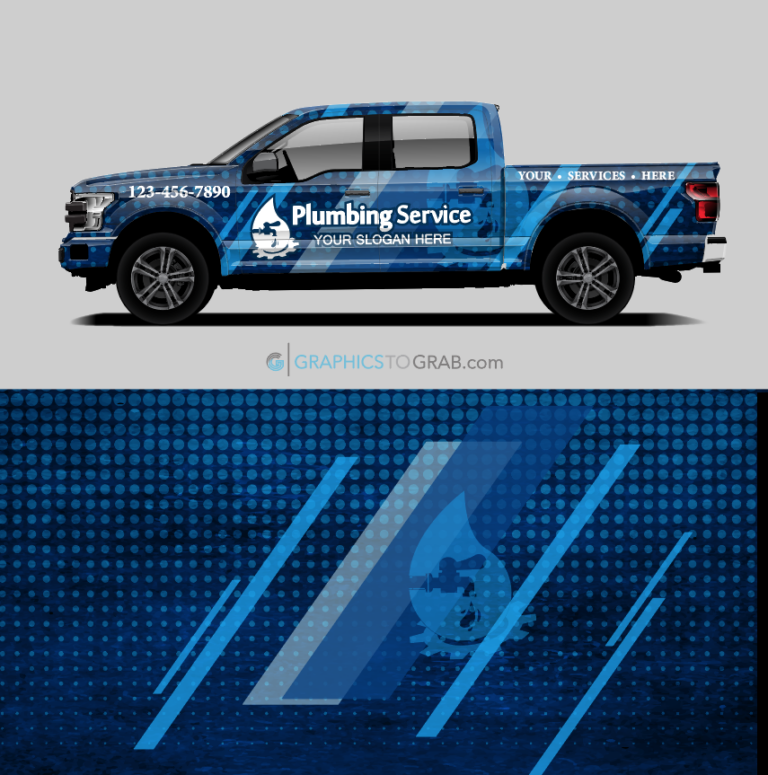 Plumbing truck wrap design