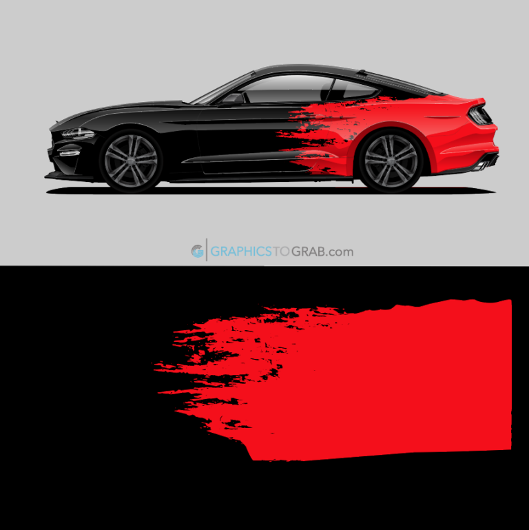0000164-Vector Vehicle Wrap Design - mustang Wrap - grunge partial wrap ...