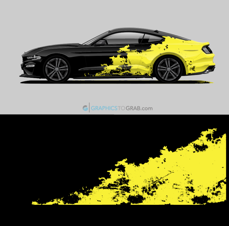 0000218-Vector Vehicle Wrap Design - mustang Wrap | Graphics To Grab