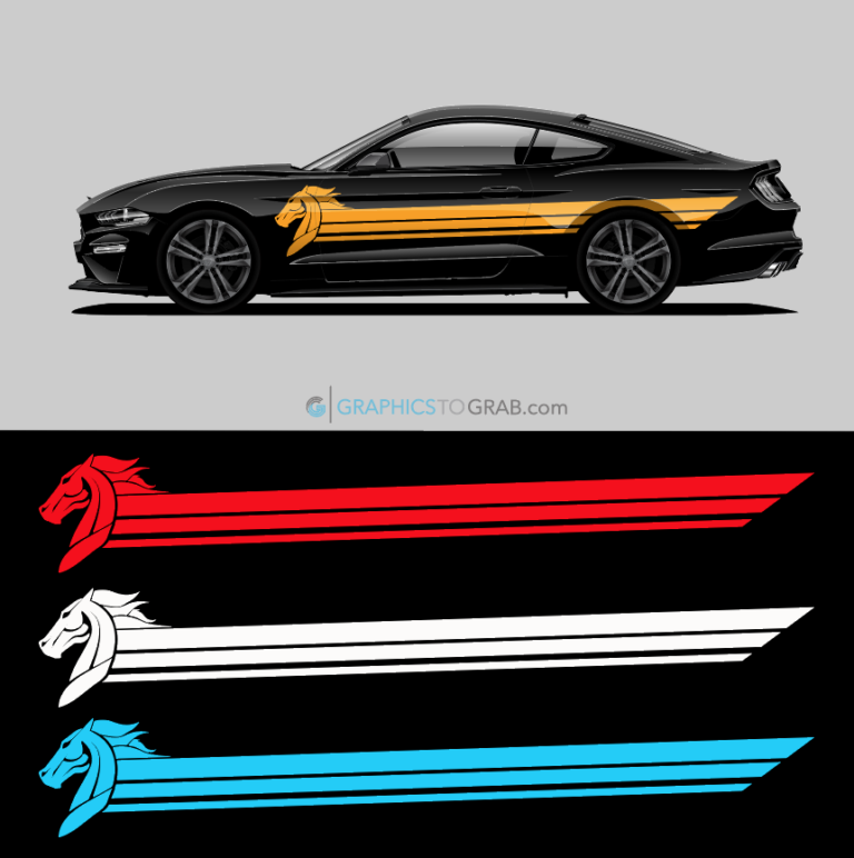 0000250 -Vector Vehicle Wrap Design - mustang decal - mustang Wrap ...