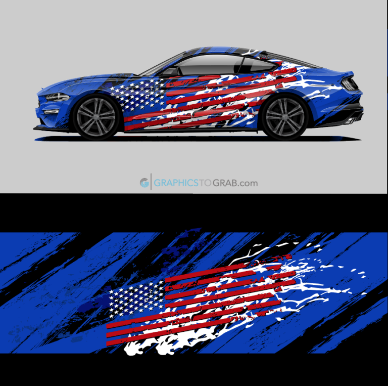 American Flag racing design livery