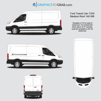 Ford Transit Van T250 cargo van vector template