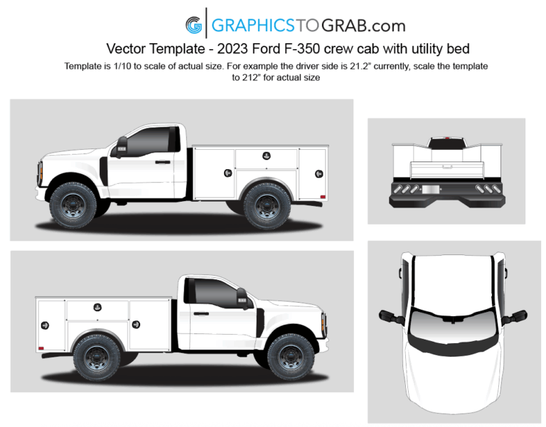 Vector Template - 2023 Ford F-350 single cab with utility bed