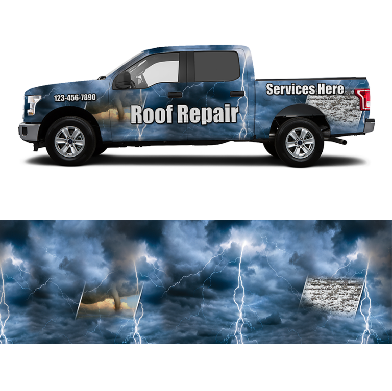 0000166- Ford F-150-vehicle wrap-Roofing wrap design-GTG | Graphics To Grab