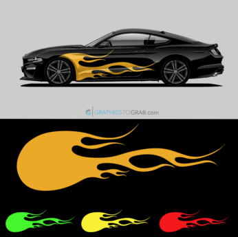 0000213-Vector Vehicle Wrap Design - flame decal - mustang Wrap ...