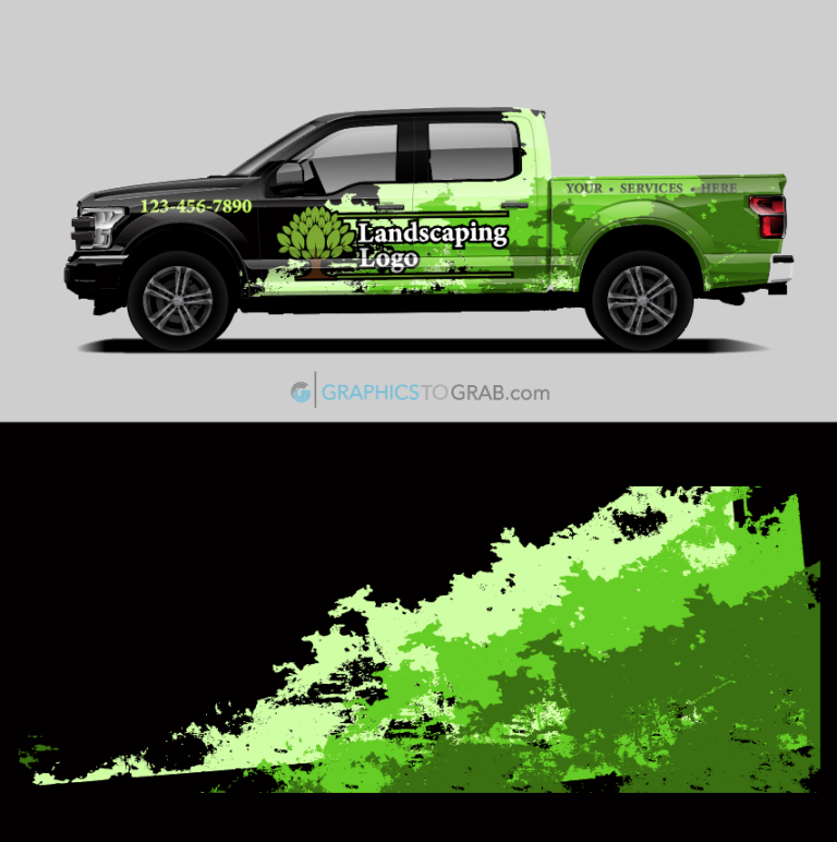 Landscaping vehicle wrap design