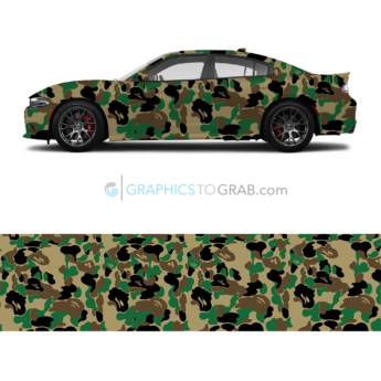 Bape military camo vehicle wrap
